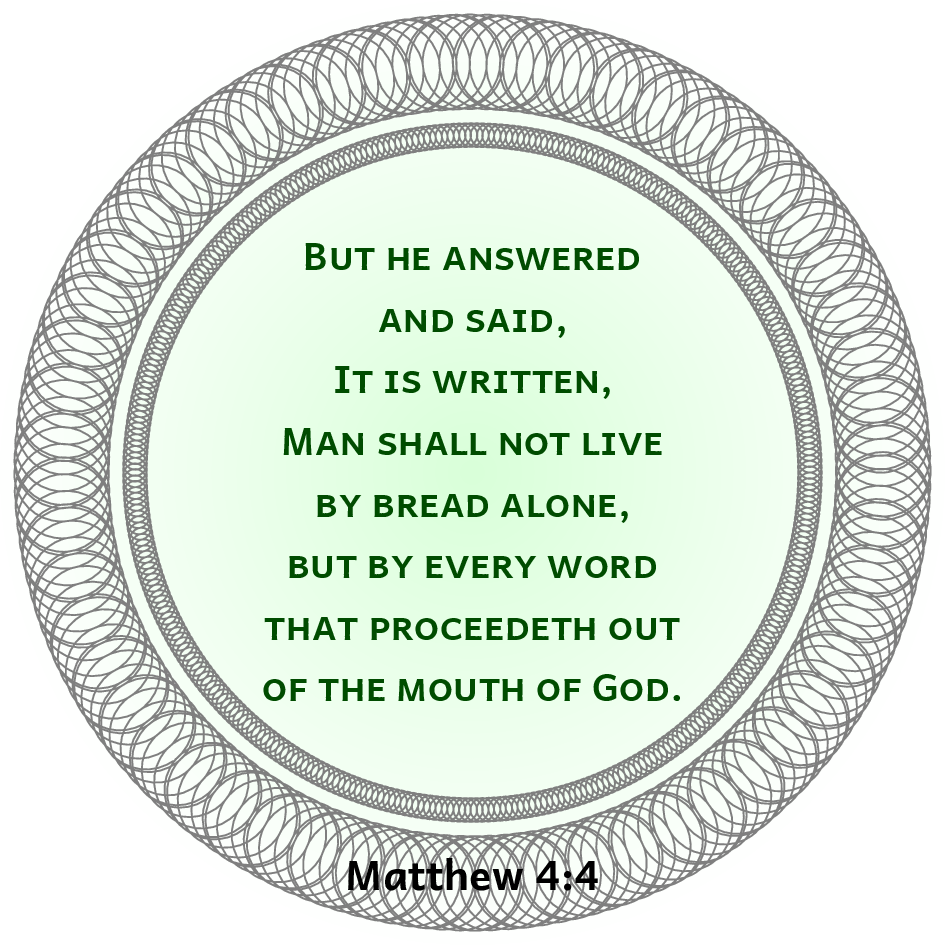 Matthew 4:4—One Liner Wednesday – Poetry, Short Prose and Walking